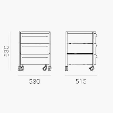 Boxie BXM 3C Container On Wheels / 63cm Pedrali | Arrumação e ...
